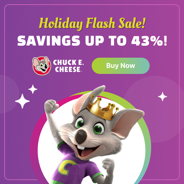 Up to 43% off Chuck E Cheese All You Can Play Game Pass | Living Rich With Coupons®